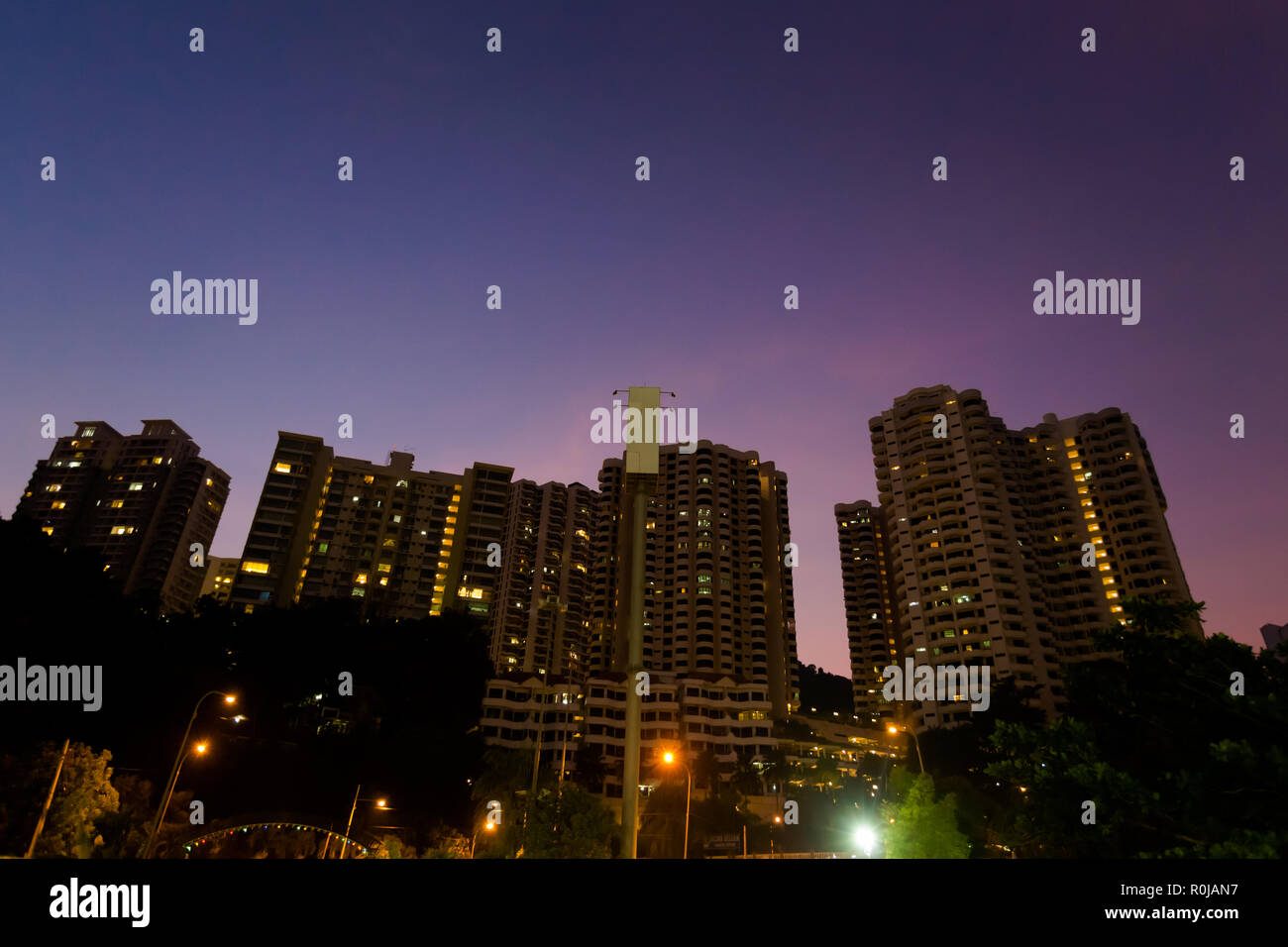 Cityscape of Penang island in Malaysia. Beautiful sunset picture and ...
