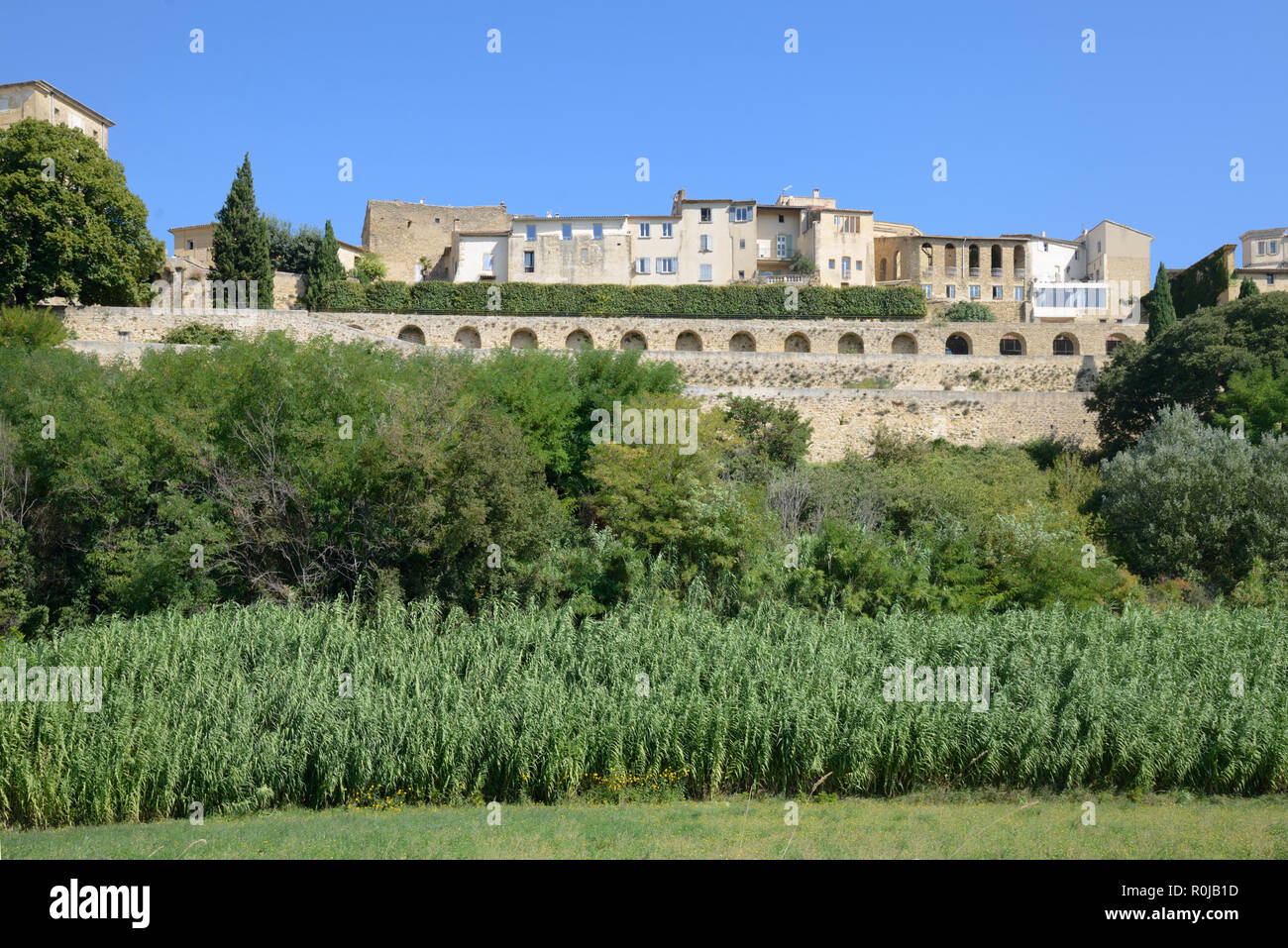Perched Village of Lauris, Overlooking Reed Beds in the Durance Valley ...
