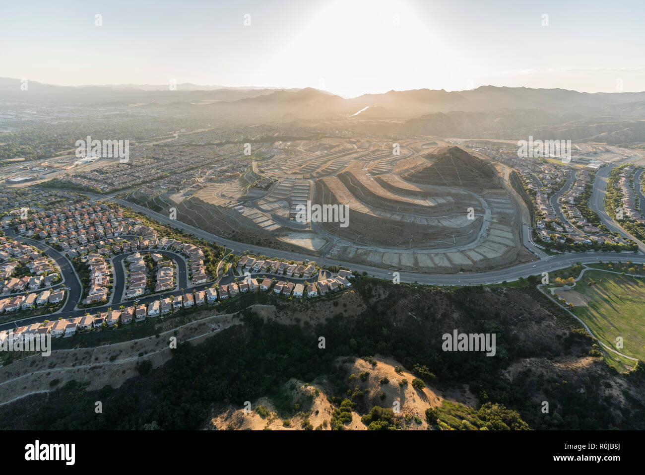 Aerial view of new neighborhoods in the Porter Ranch area of the San ...