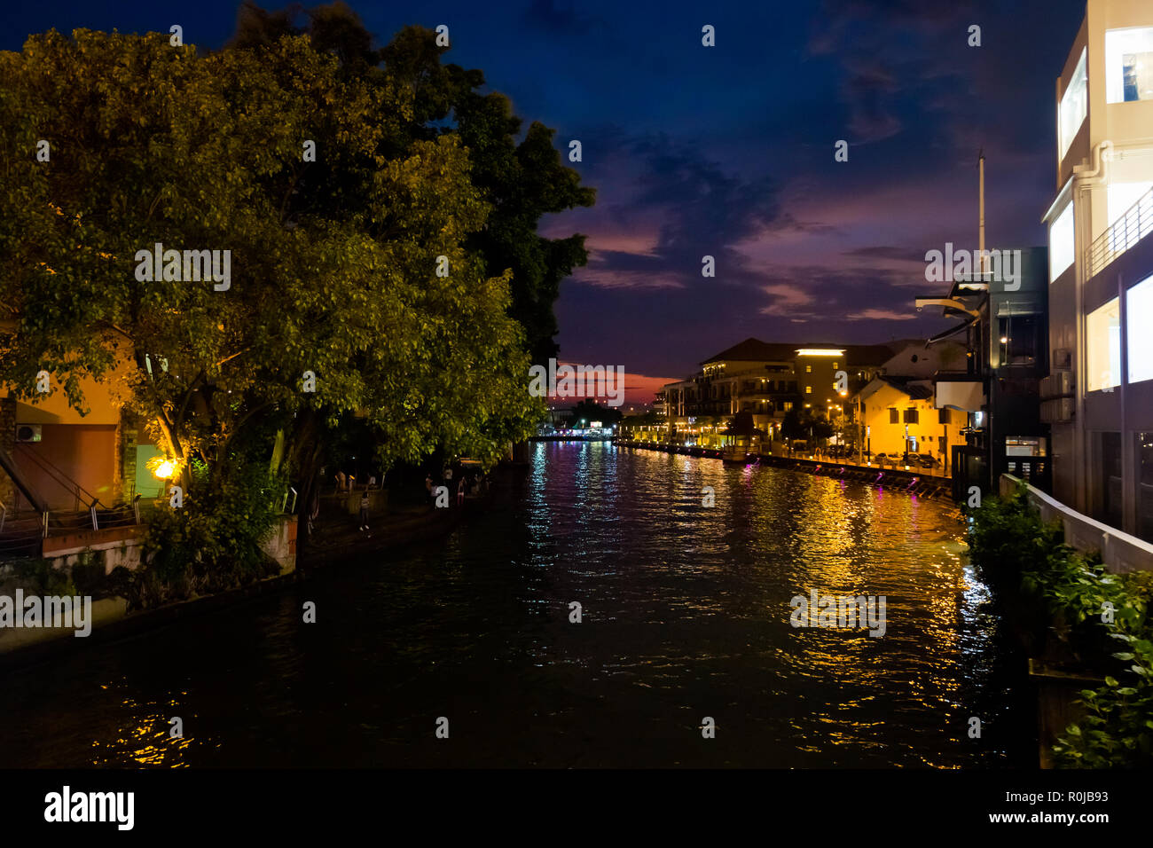 Beautiful colonial architecture on rivers bank of Malacca city in ...