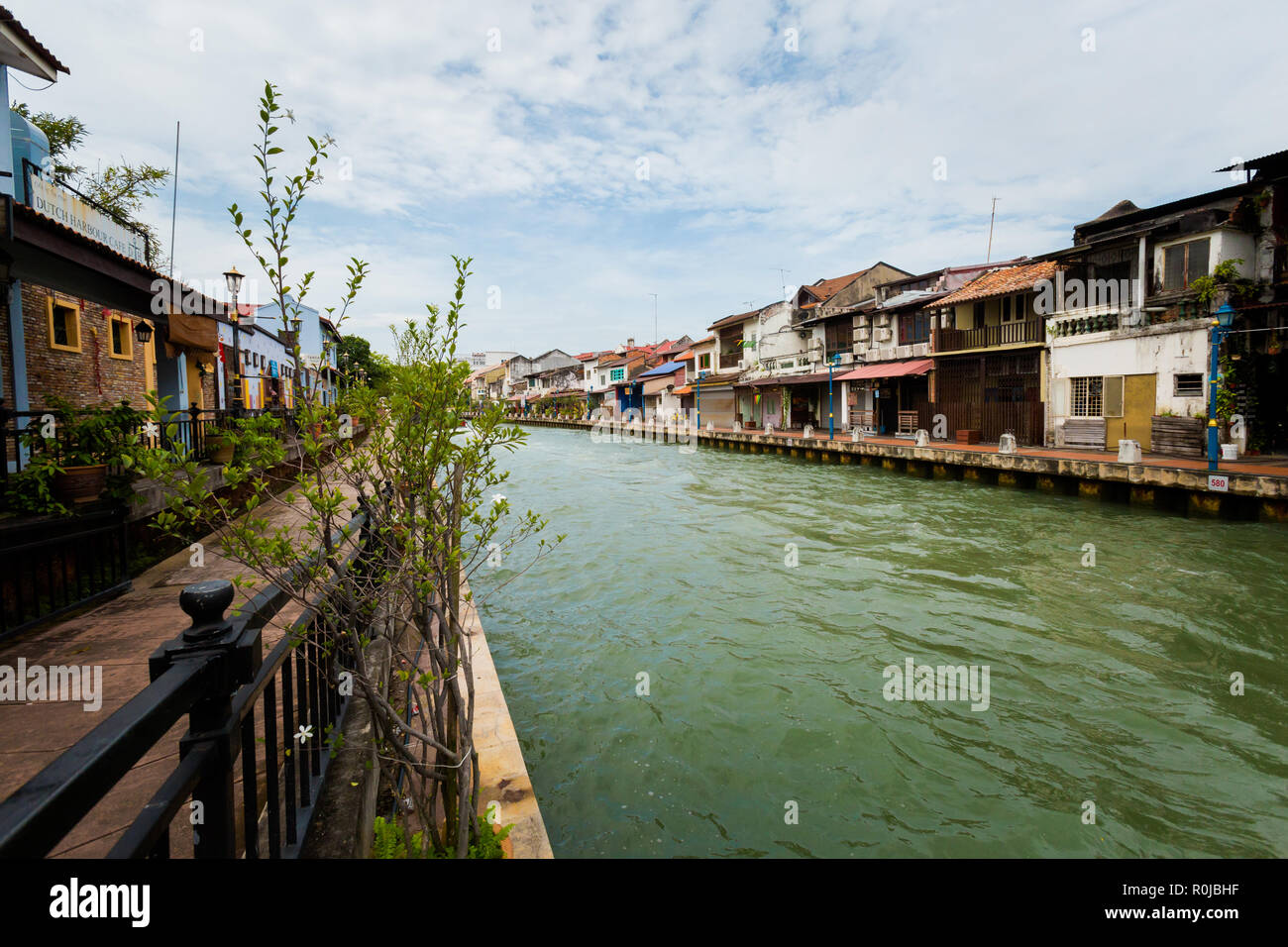 Beautiful colonial architecture and river in Malacca city in Malaysia ...