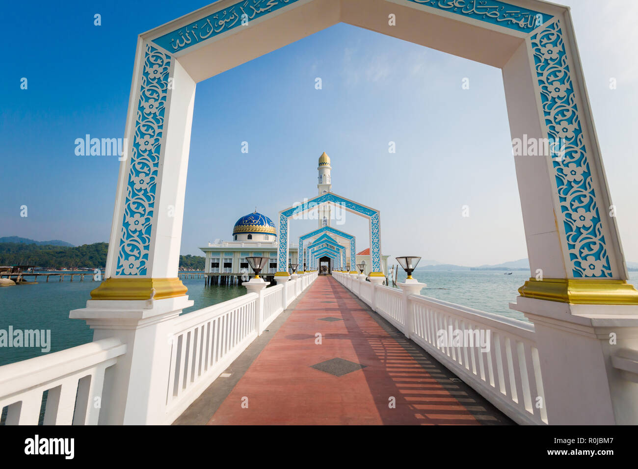 Beautiful architecture of floating mosque on Pangkor island in Malaysia ...