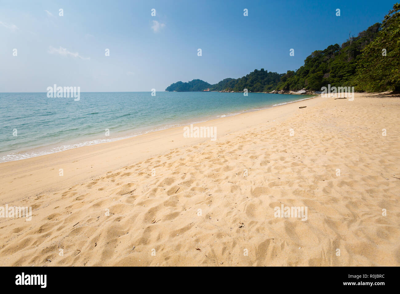 Pasir Bogak beach on Pangkor island in Malaysia. Beautiful seascape and ...