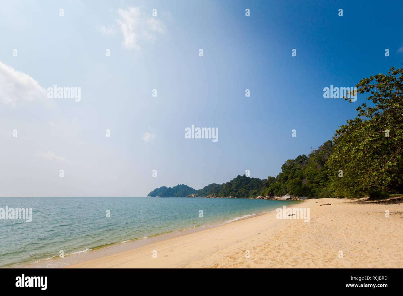 Pasir Bogak beach on Pangkor island in Malaysia. Beautiful seascape and ...