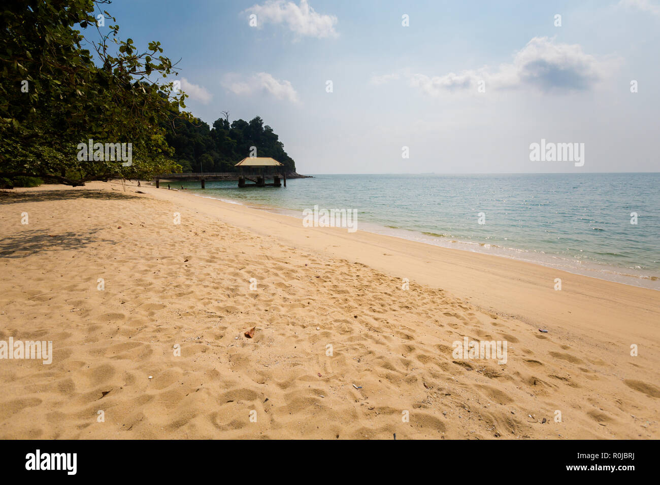 Pasir Bogak beach on Pangkor island in Malaysia. Beautiful seascape and ...