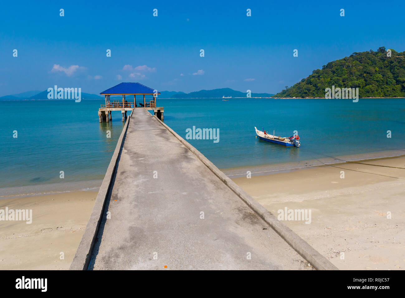 Teluk Dalam beach on Pangkor island in Malaysia. Beautiful seascape and ...