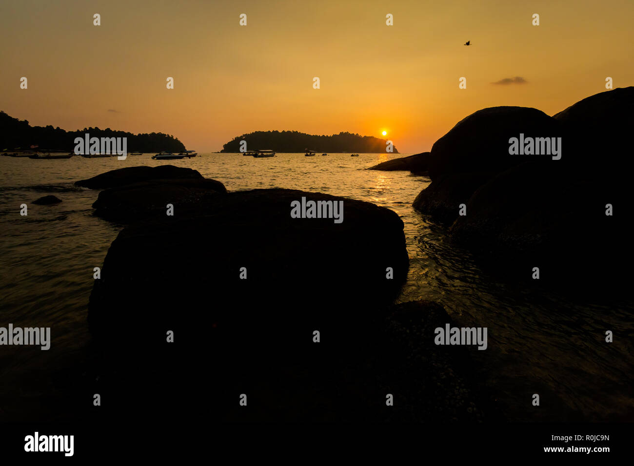 Teluk Nipah coral beach on Pangkor island in Malaysia. Beautiful ...