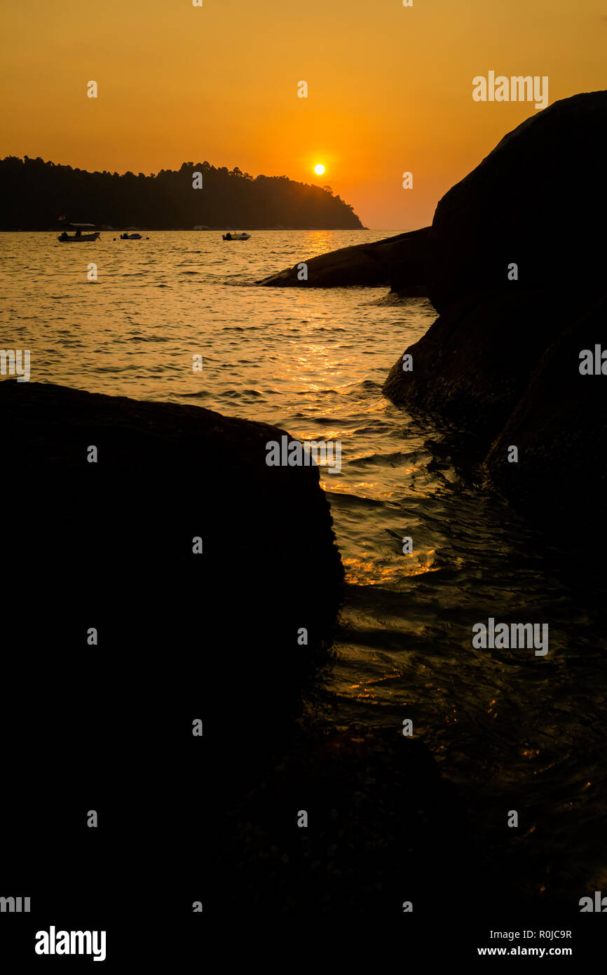 Teluk Nipah coral beach on Pangkor island in Malaysia. Beautiful ...