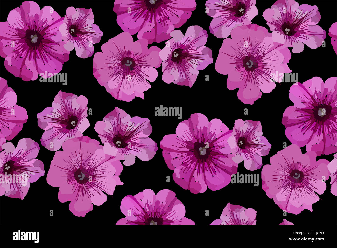 Floral seamless background pattern with different flowers and leaves ...