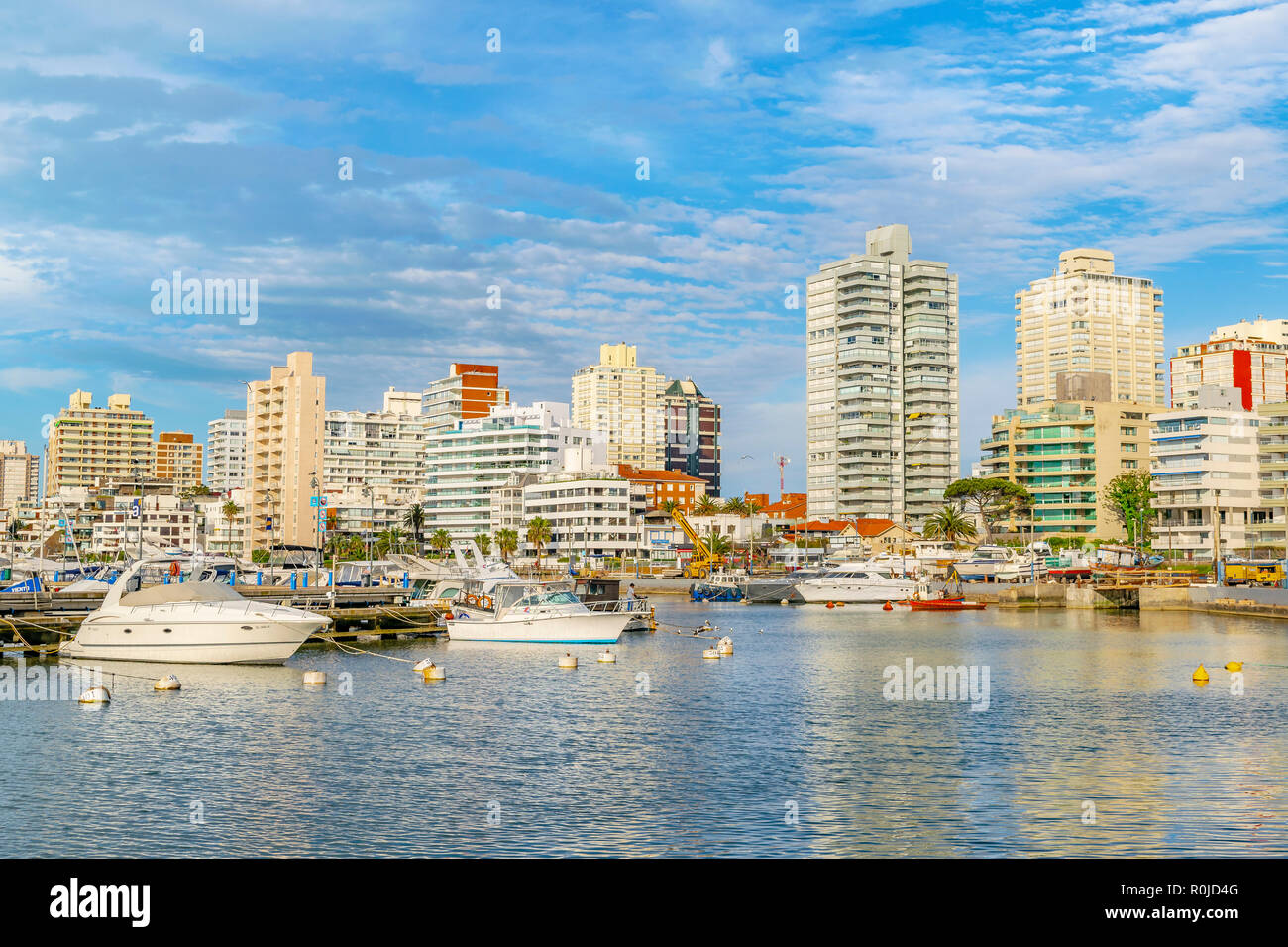 PUNTA DEL ESTE, URUGUAY, OCTOBER - 2018 - Cityscape scene at port in ...