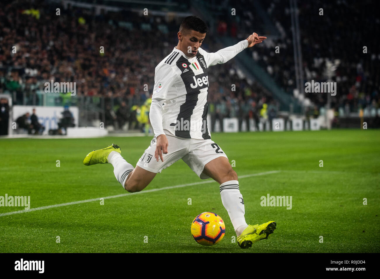 Joao Cancelo of Juventus in action during the Serie A match between ...