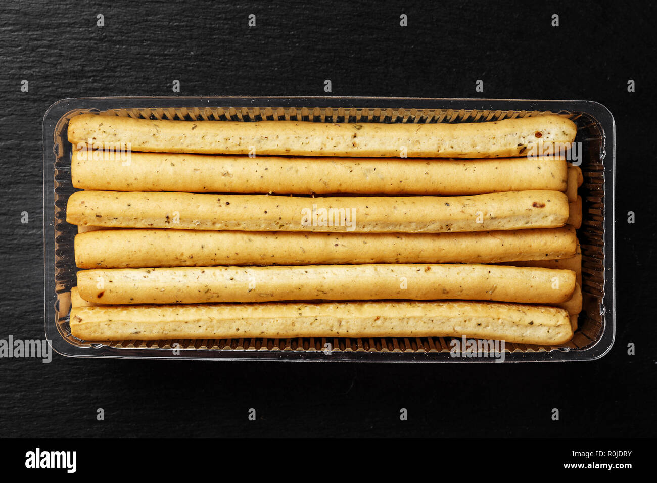 grissini italian bread sticks. traditional salted snack with herbs ...