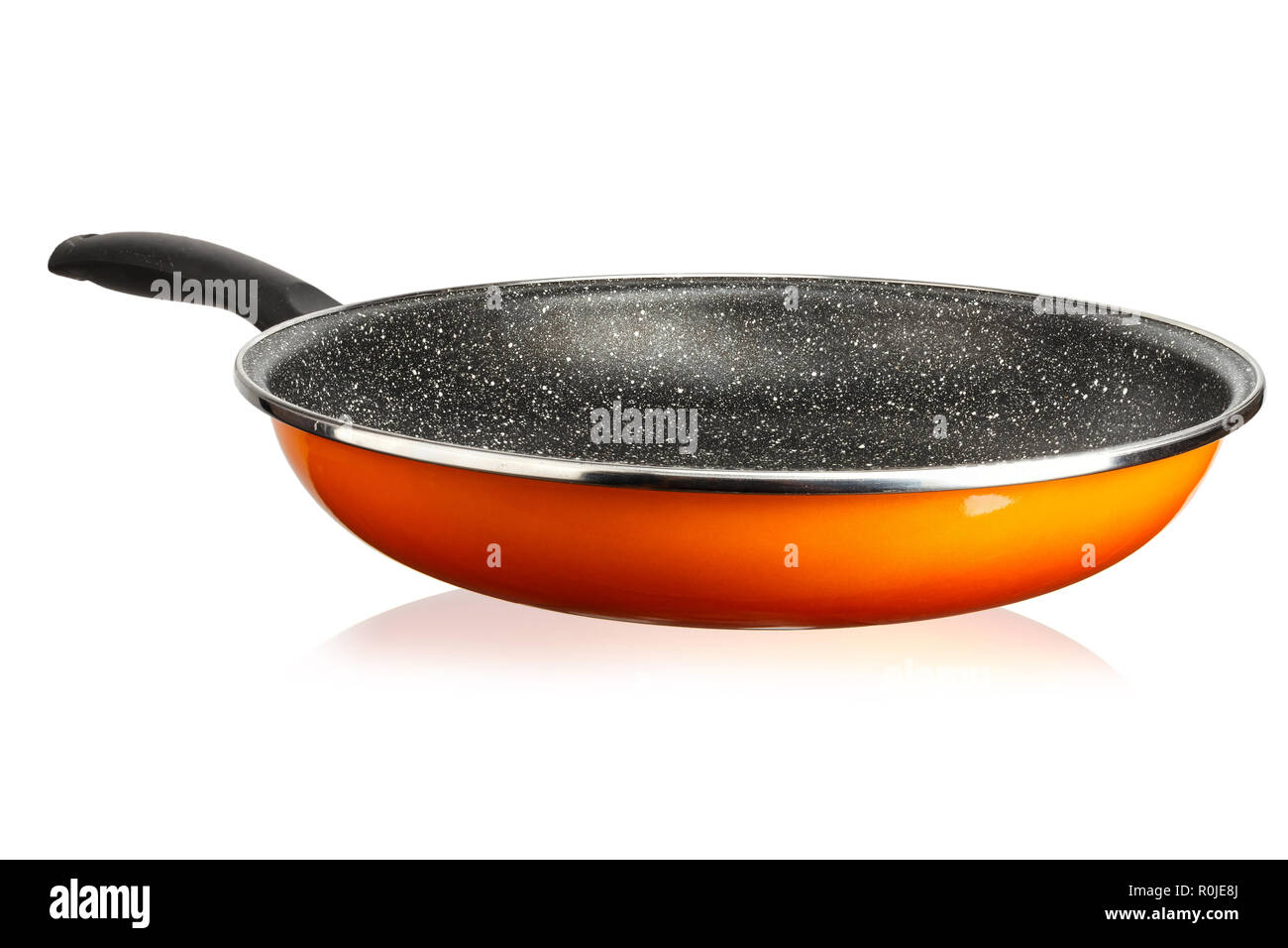 new empty frying pan on white background, isolated. place for text ...