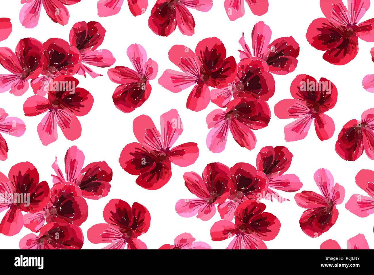 Floral seamless background pattern. Colorful spring flowers hand drawn ...