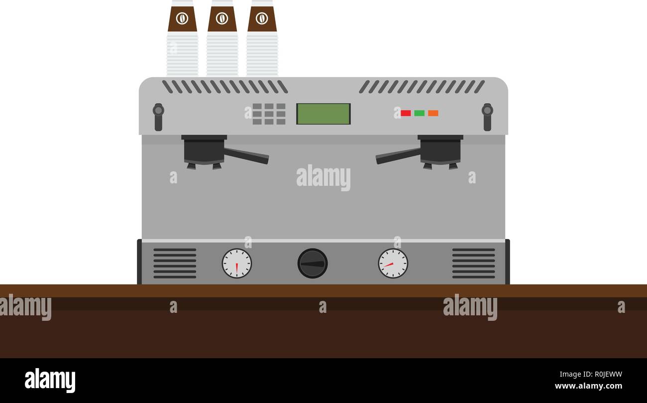 Coffee machine for make coffee Flat style Mock up. Vector illustration ...