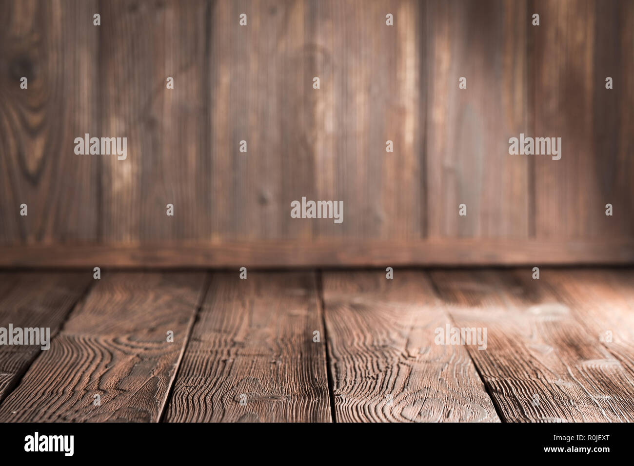 Old wooden planks corner of wall and floor , copy space Stock Photo - Alamy