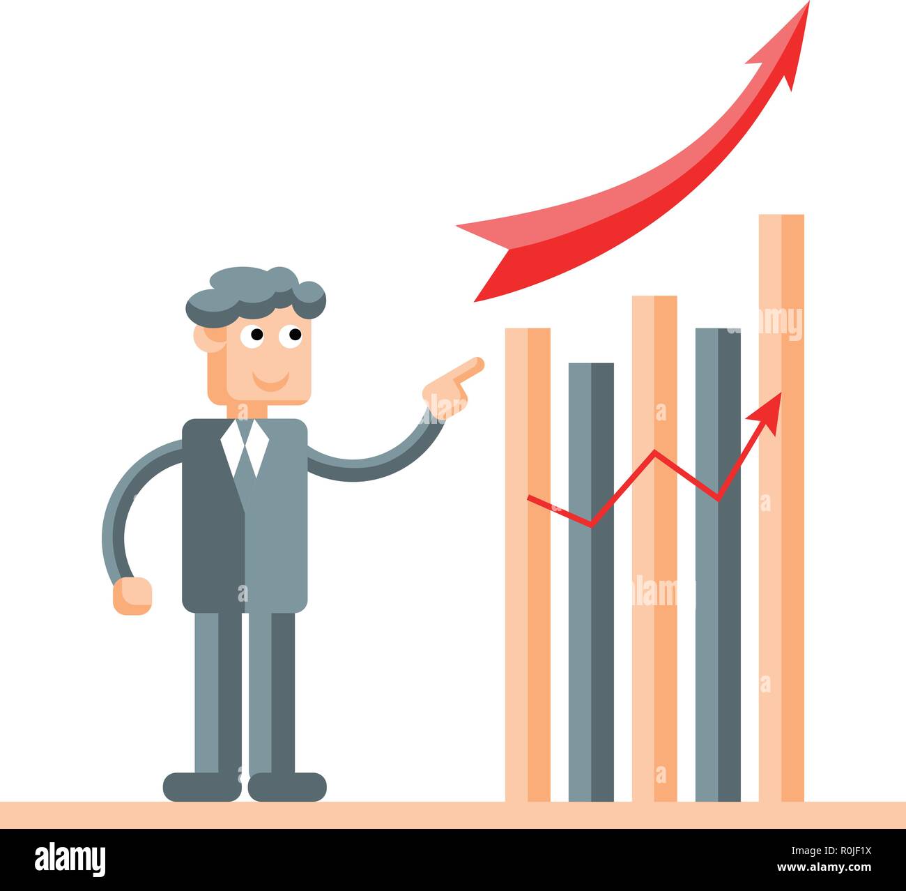 Business cartoon successful sales growth hi-res stock photography and ...