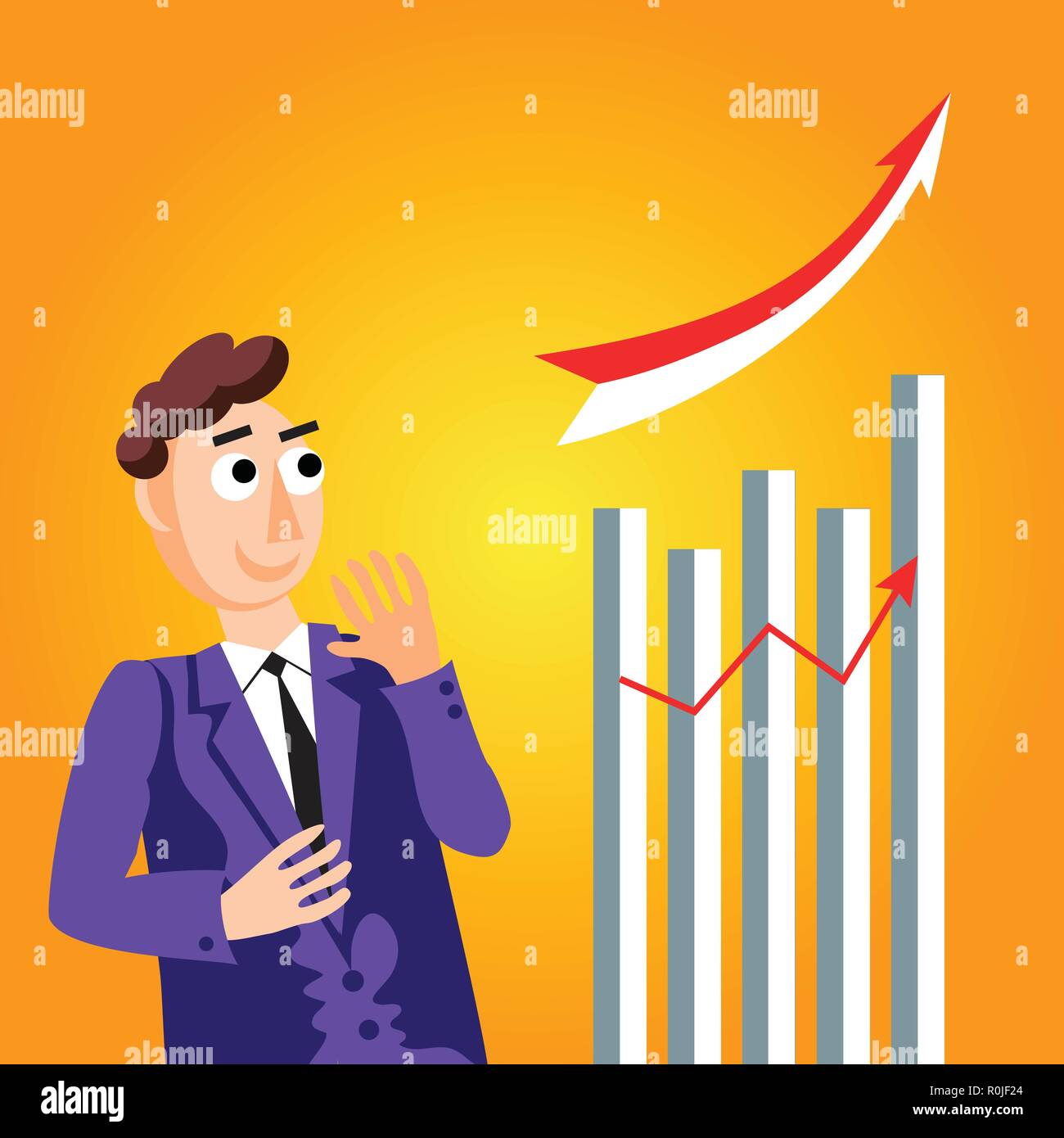 Business cartoon successful sales growth hi-res stock photography and ...