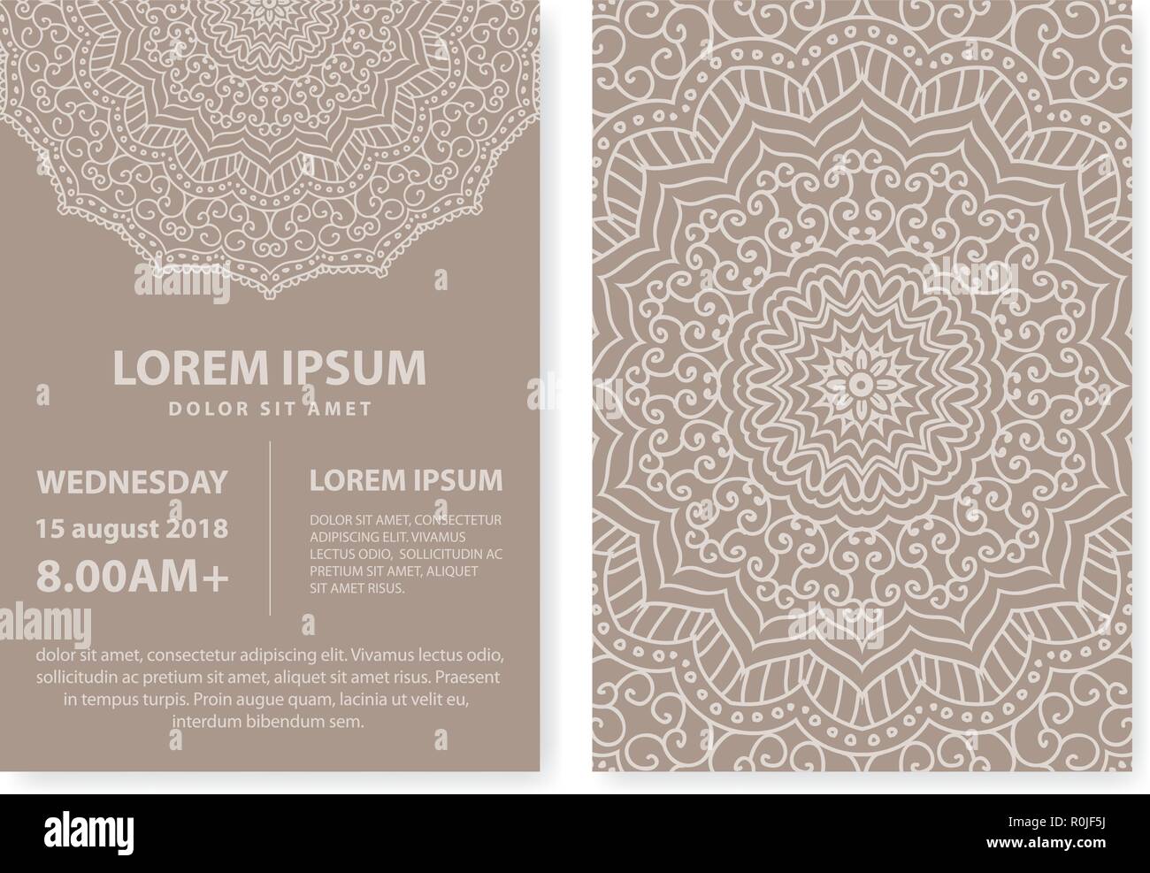 ornamental pattern, mandala. flyer template Stock Vector Image & Art ...