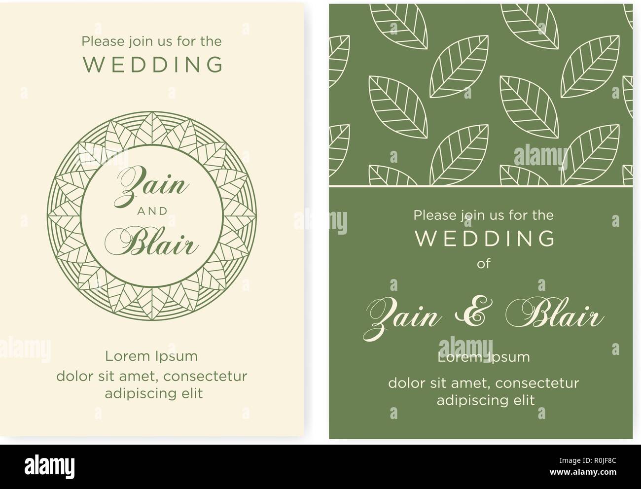 leafs, event invitation template Stock Vector Image & Art - Alamy