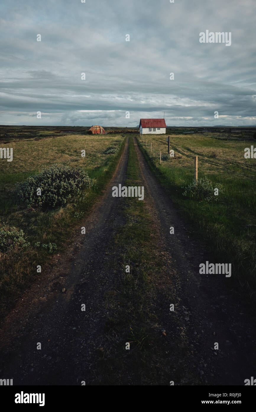 A remote house and barn in the Iceland landsca Stock Photo - Alamy