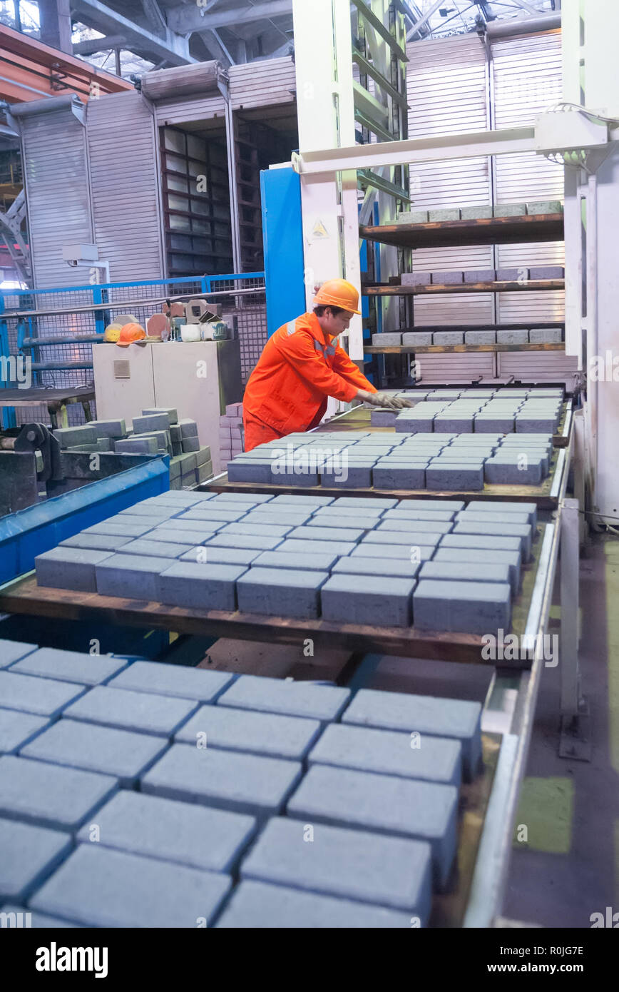 Tyumen, Russia - August 13, 2013: Block making department at ...
