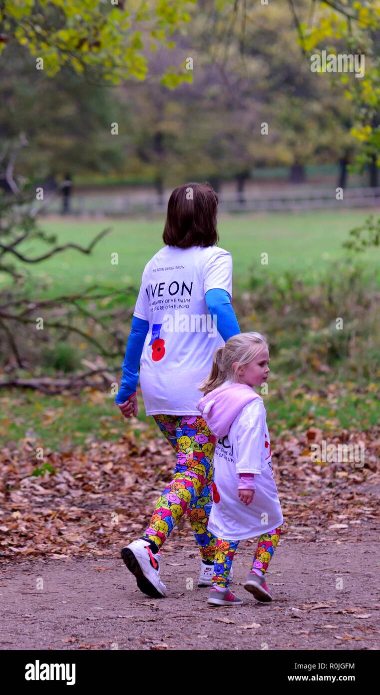 Mother and Daughter running,The Royal British Legion Poppy Run on ...
