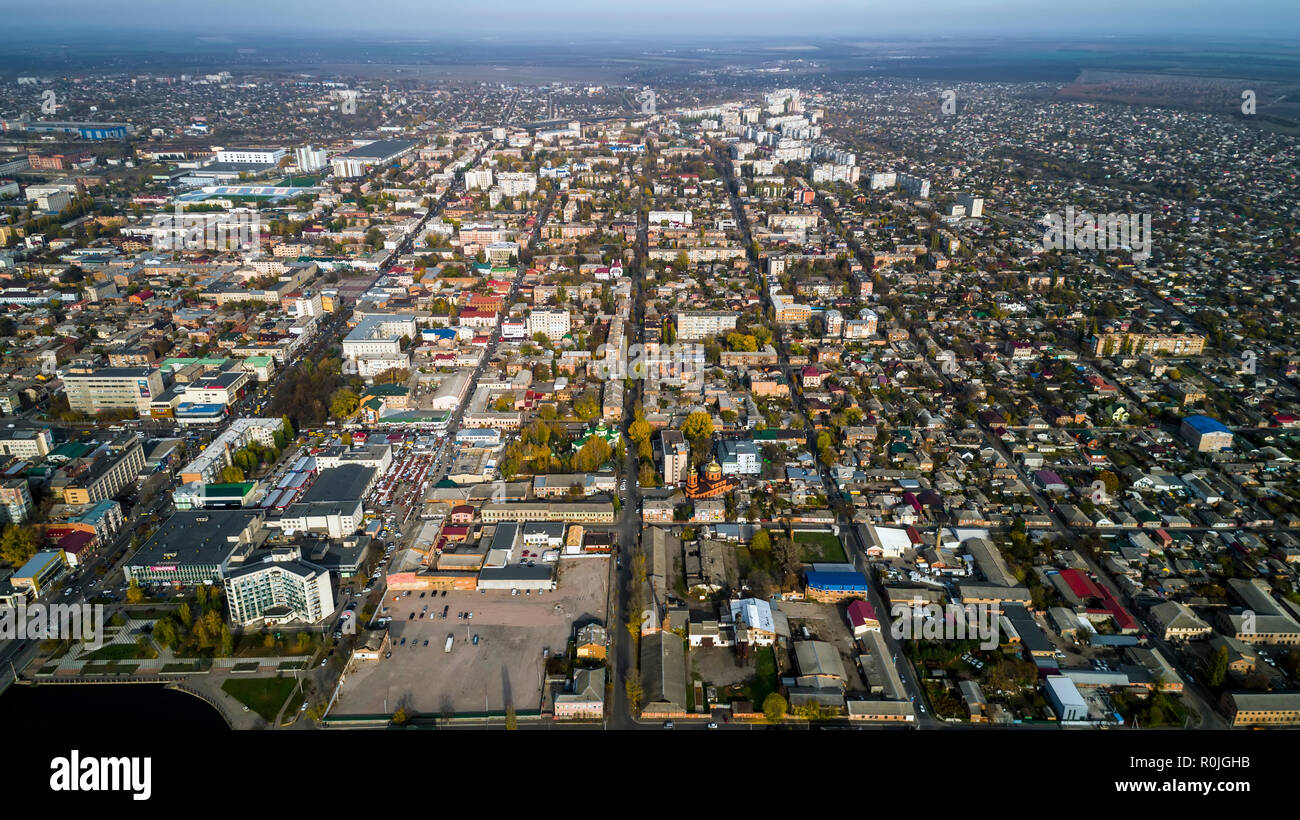 Aerial view of cityscape in Kropivnitskiy. Former name Kirovograd Stock ...