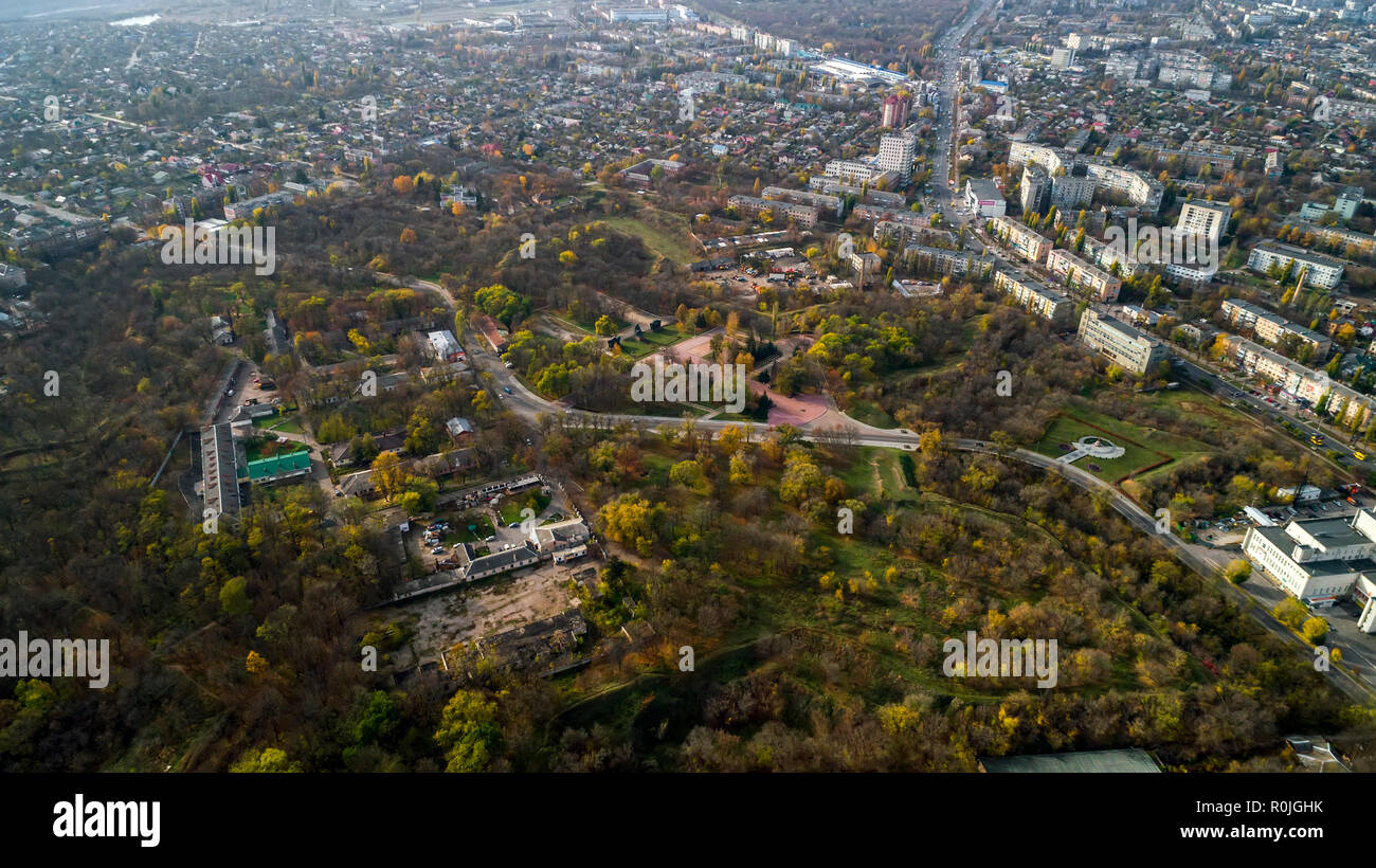 Aerial view of cityscape in Kropivnitskiy. Former name Kirovograd ...
