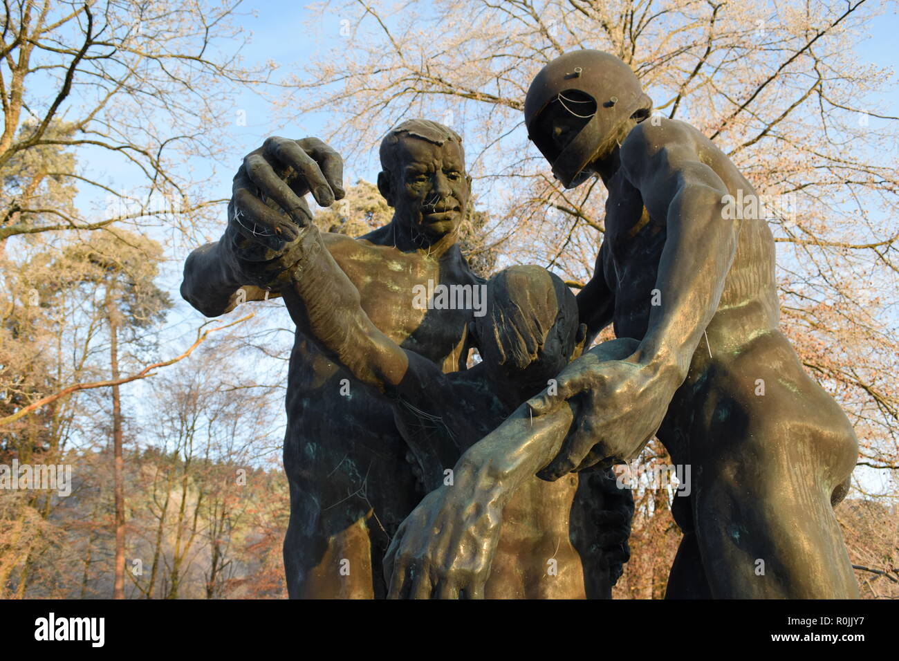 Timeline of the rising sun during the winter dusk sky viewed from ...