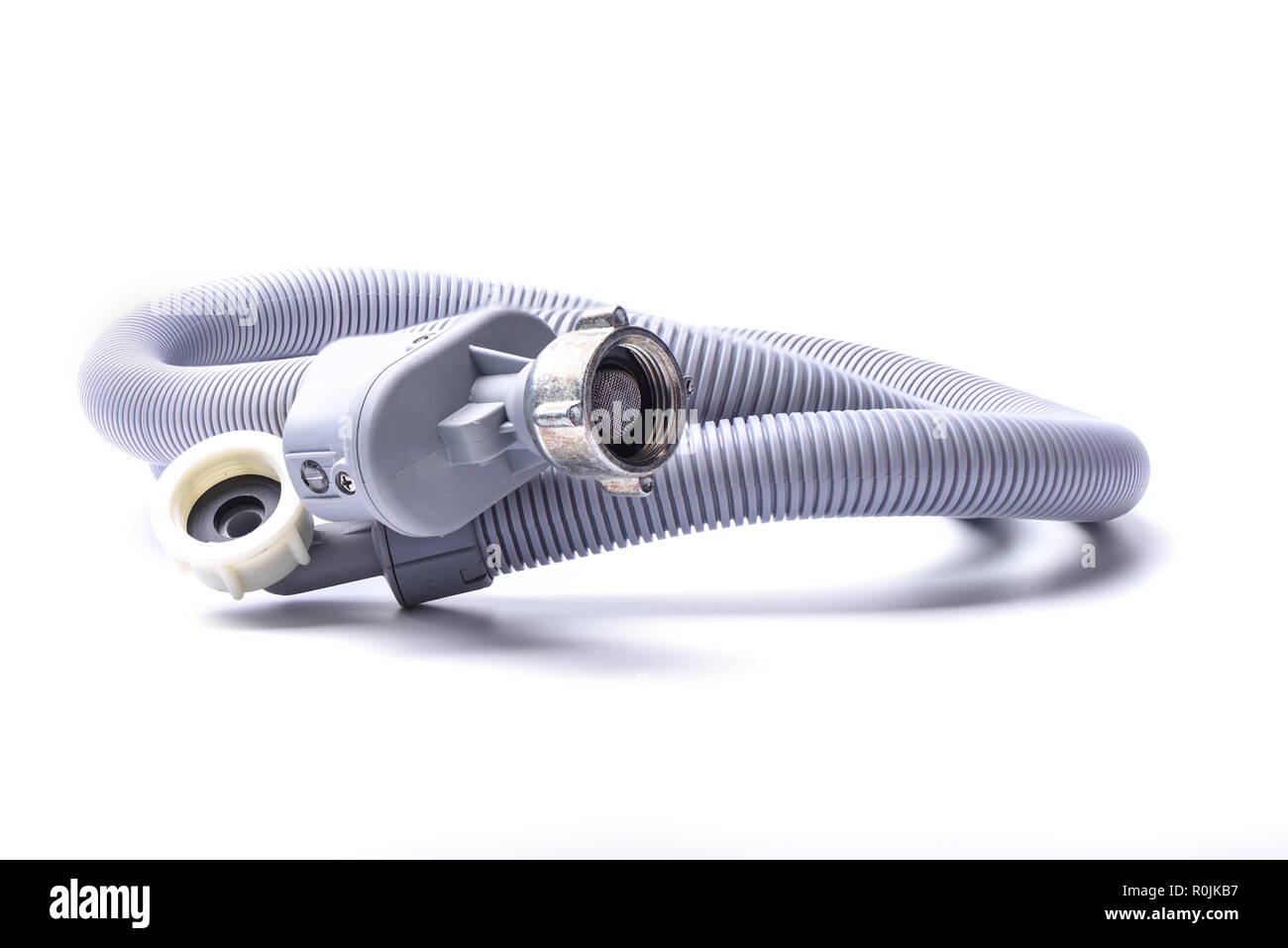 Drain hose connectors for washing machine isolated on white background ...