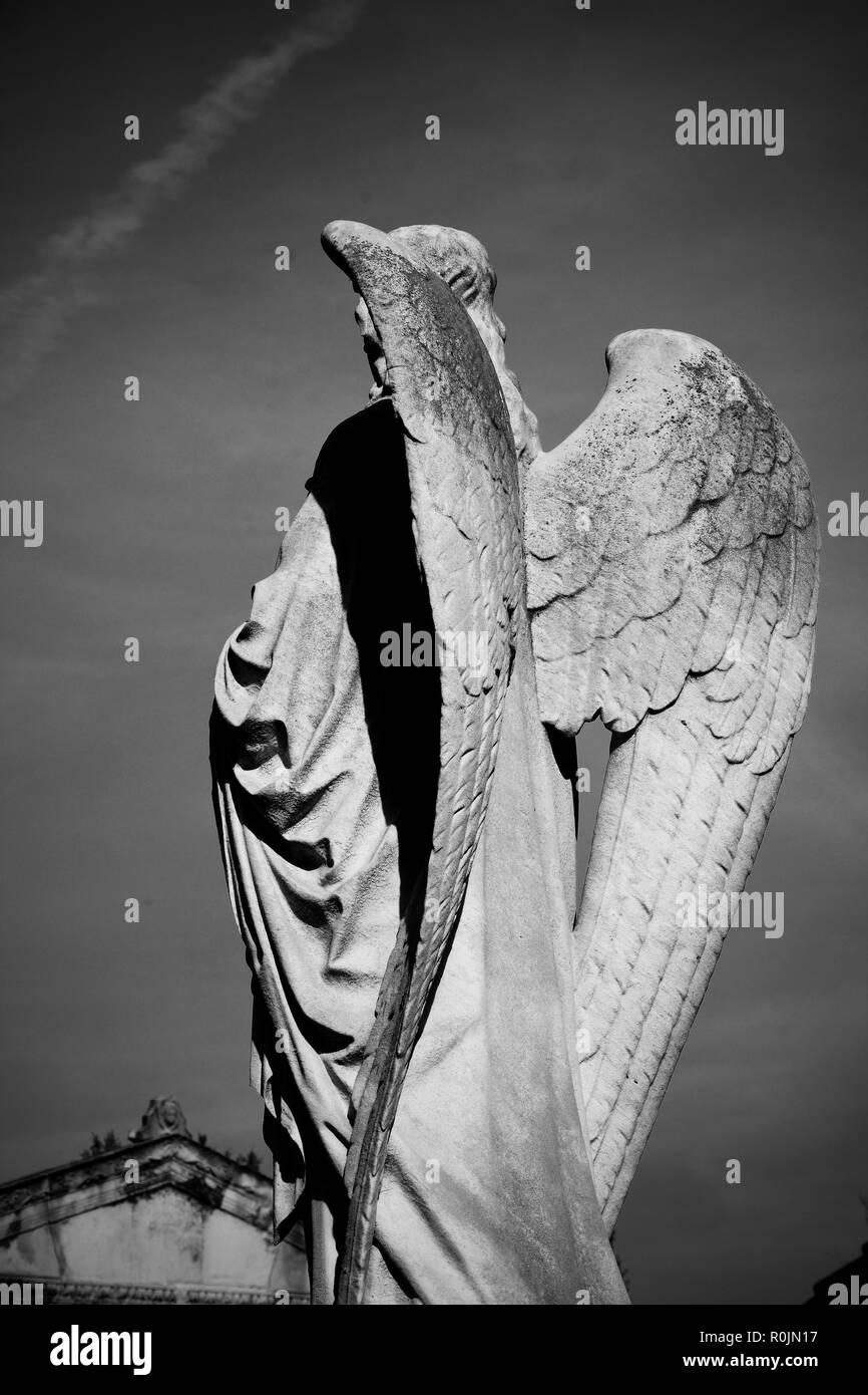 Angel back view Black and White Stock Photos & Images - Alamy