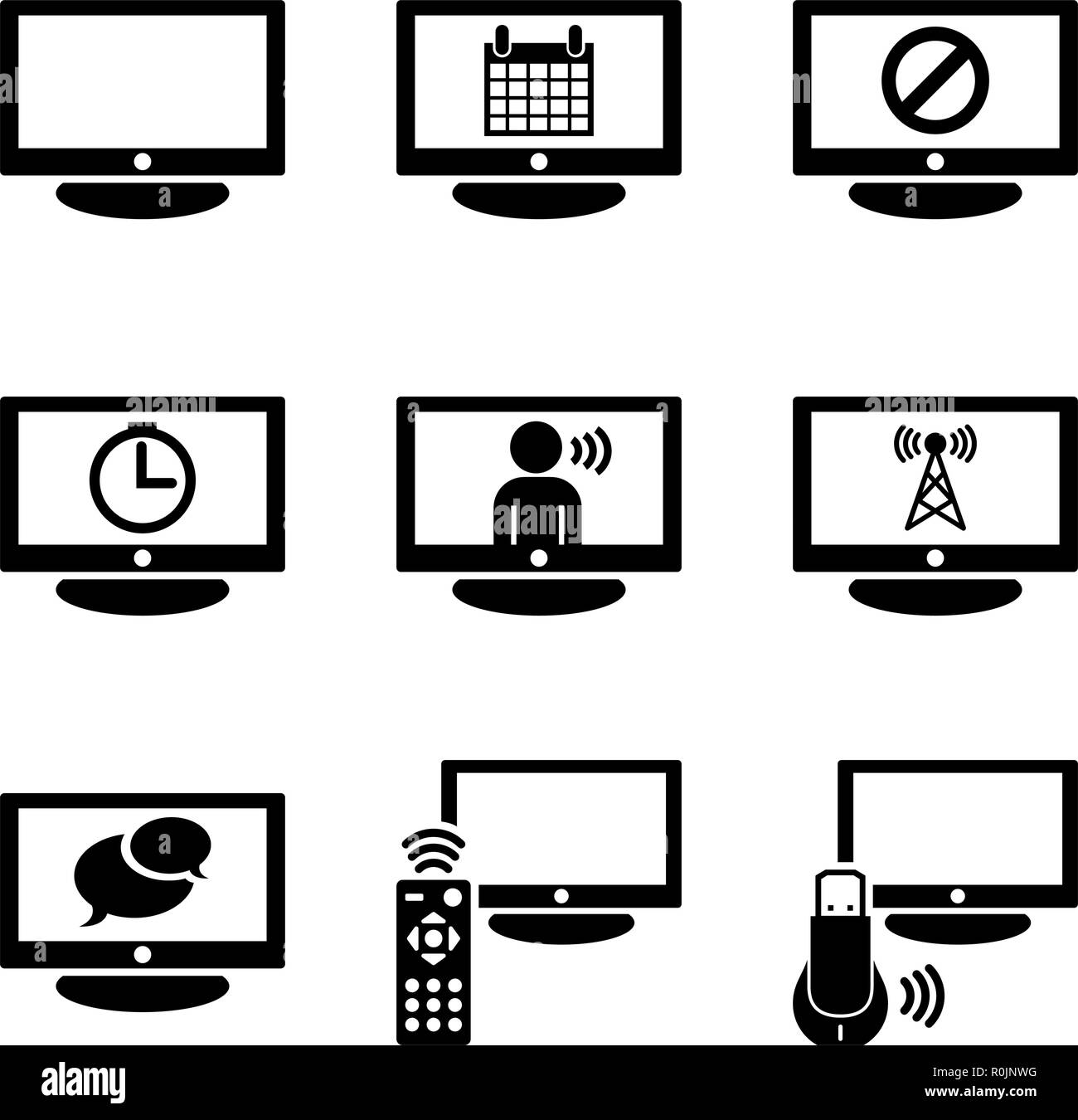Smart video tv icon Stock Vector Images - Alamy