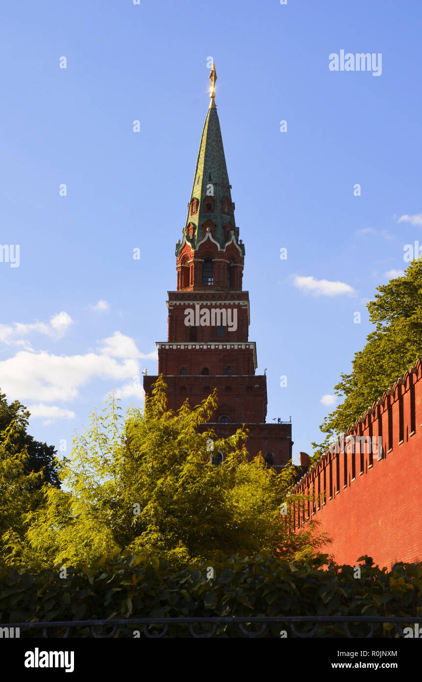 Russia, Moscow, Ancient Tower of Moscow Kremlin. Stock image Stock ...