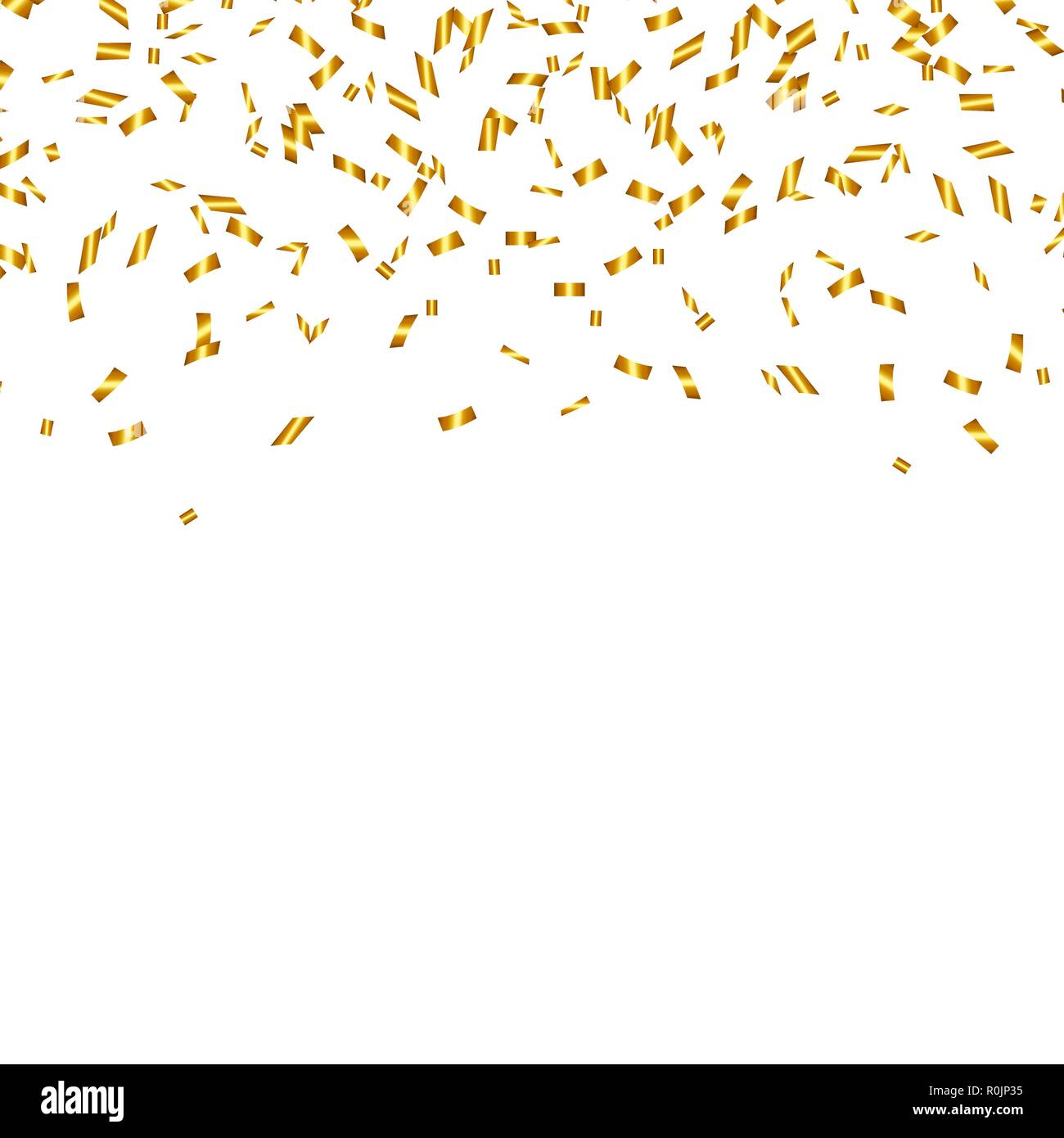 Golden confetti isolated. Festive background. Vector illustration ...