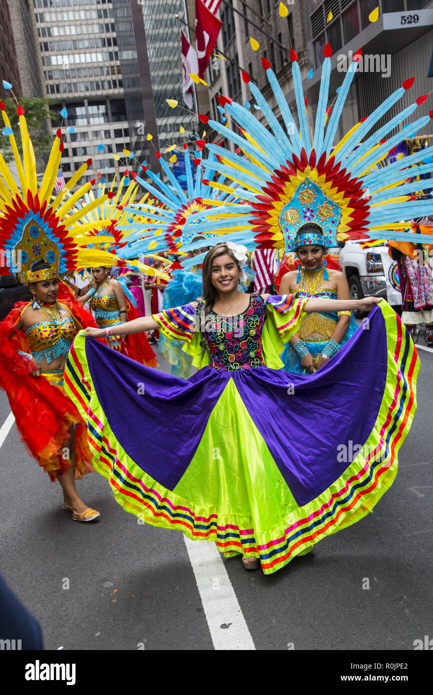 2018 Hispanic Day Parade on 5th Avenue in New York City Stock Photo - Alamy