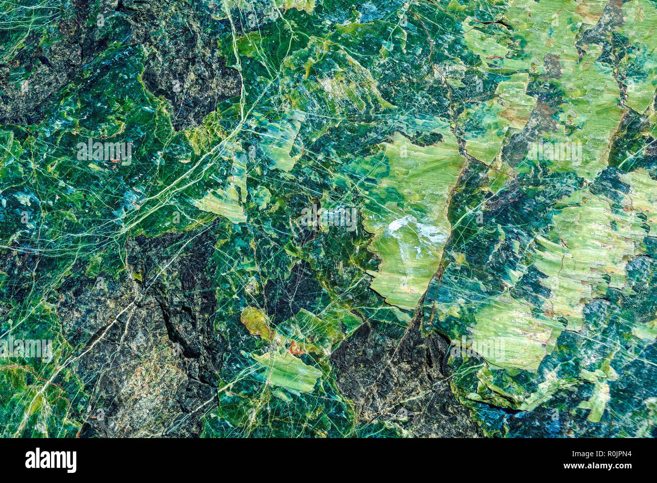 Close-up of macro shooting of natural mineral stone serpentine ...