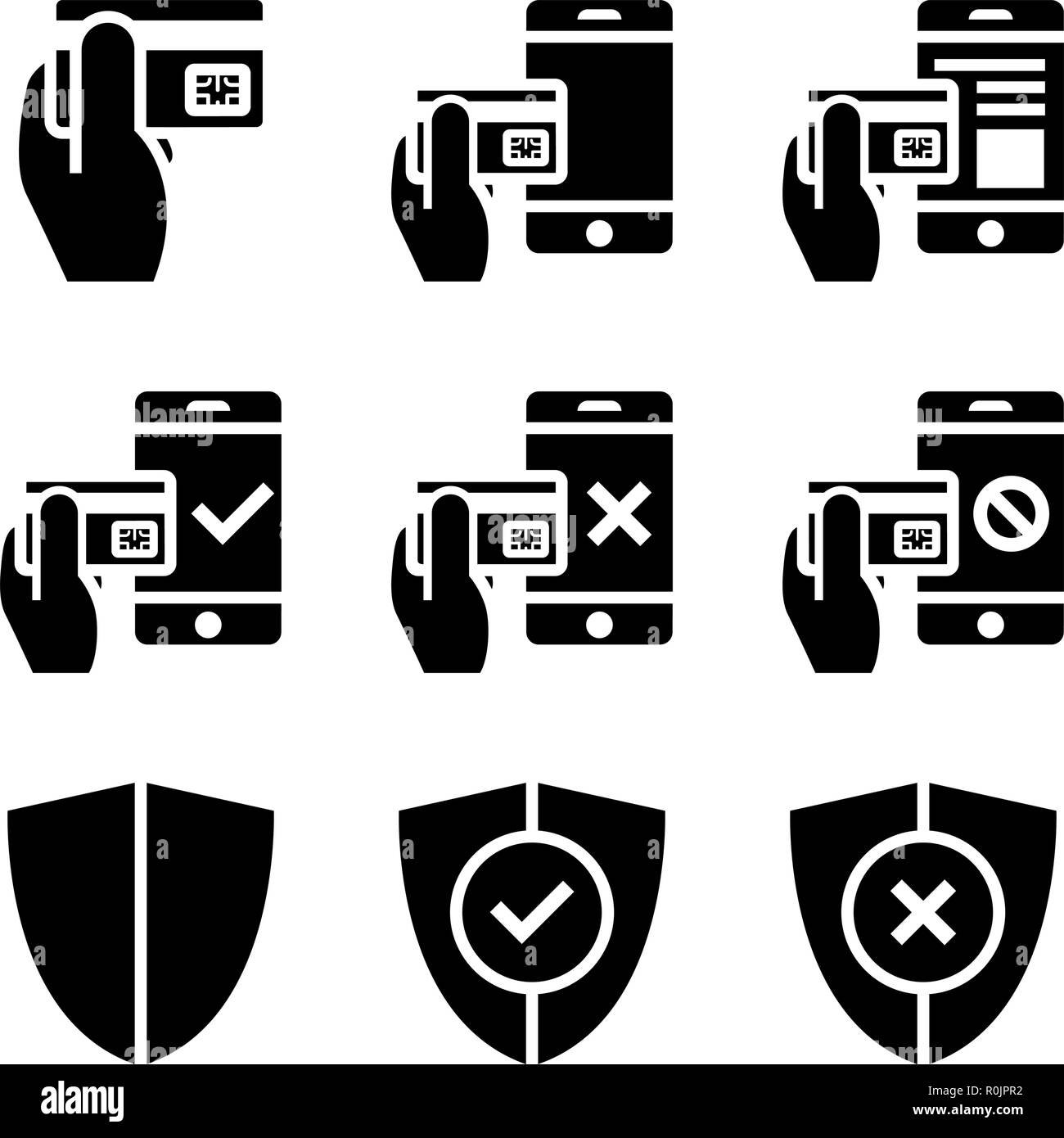 Mobile credit card icon Black and White Stock Photos & Images - Alamy