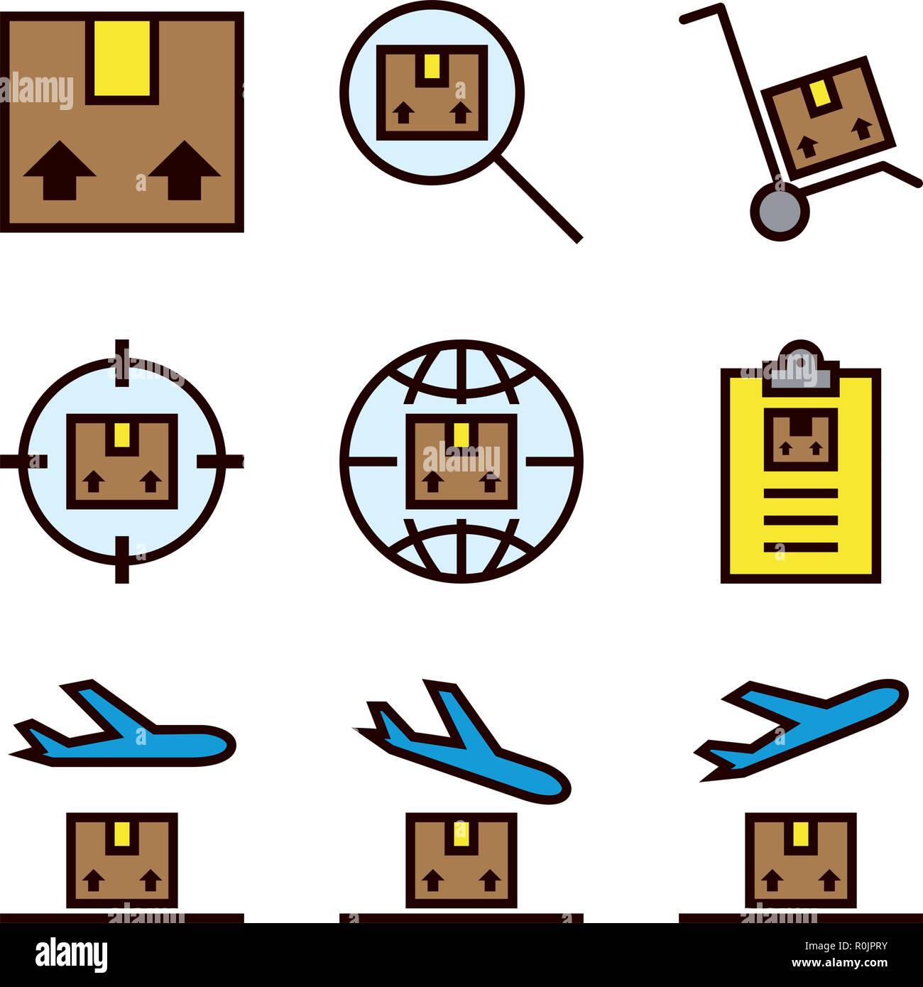 Airplane shipping container hi-res stock photography and images - Alamy