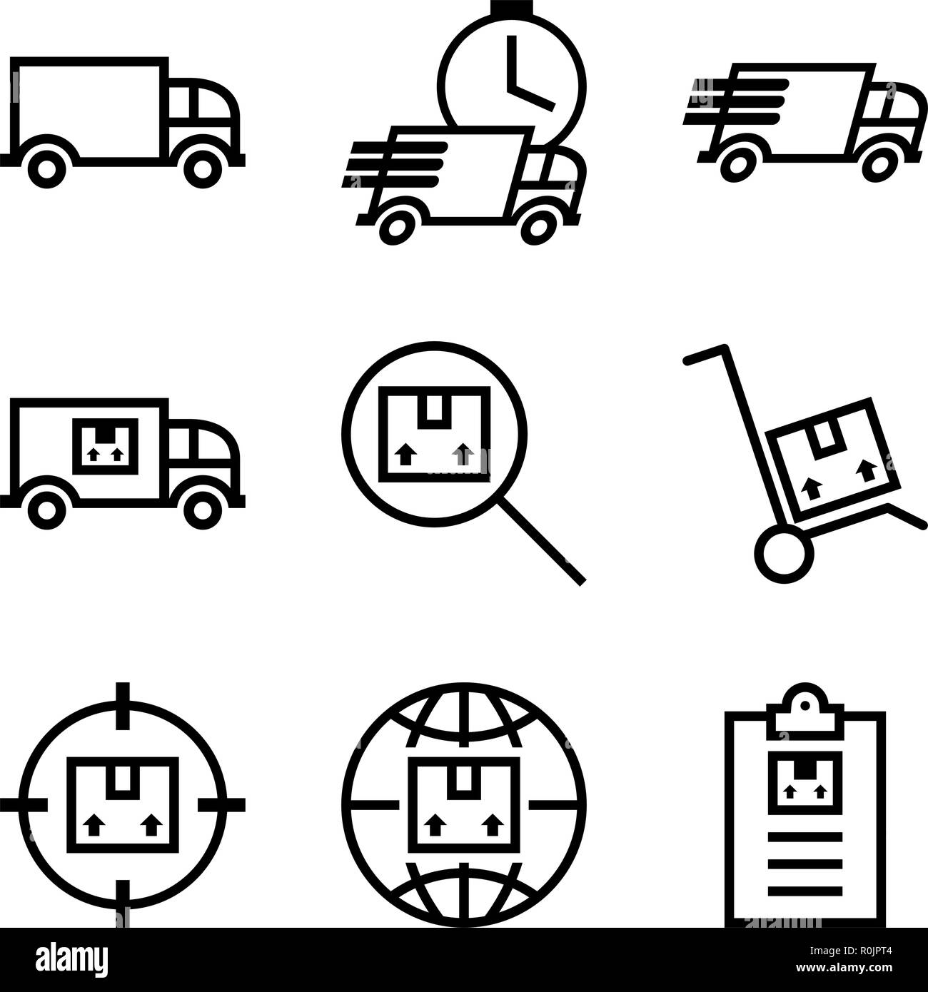 Parcel mail delivery truck Black and White Stock Photos & Images - Alamy