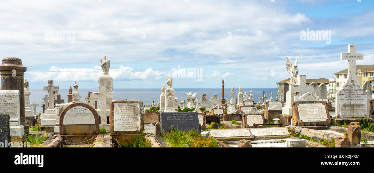 Marble headstones and graves at Waverley Cemetery Bronte Sydney NSW ...