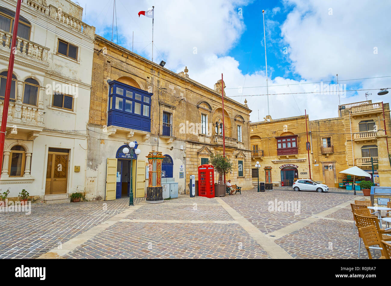 NADUR, MALTA - JUNE 15, 2018: Historic mansions in Market square of the ...