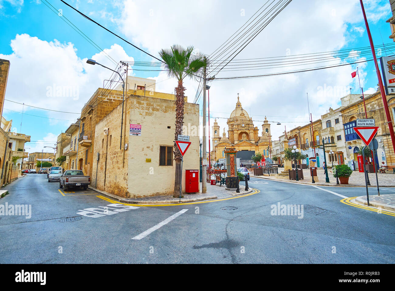 NADUR, MALTA - JUNE 15, 2018: The buildings of central neighborhood of ...