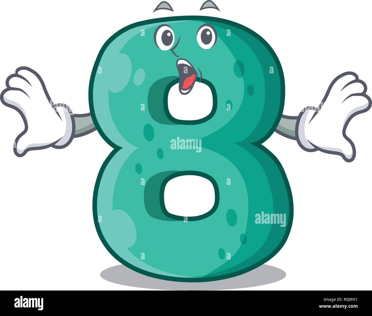 Surprised number eight made with cartoon shaped Stock Vector Image ...