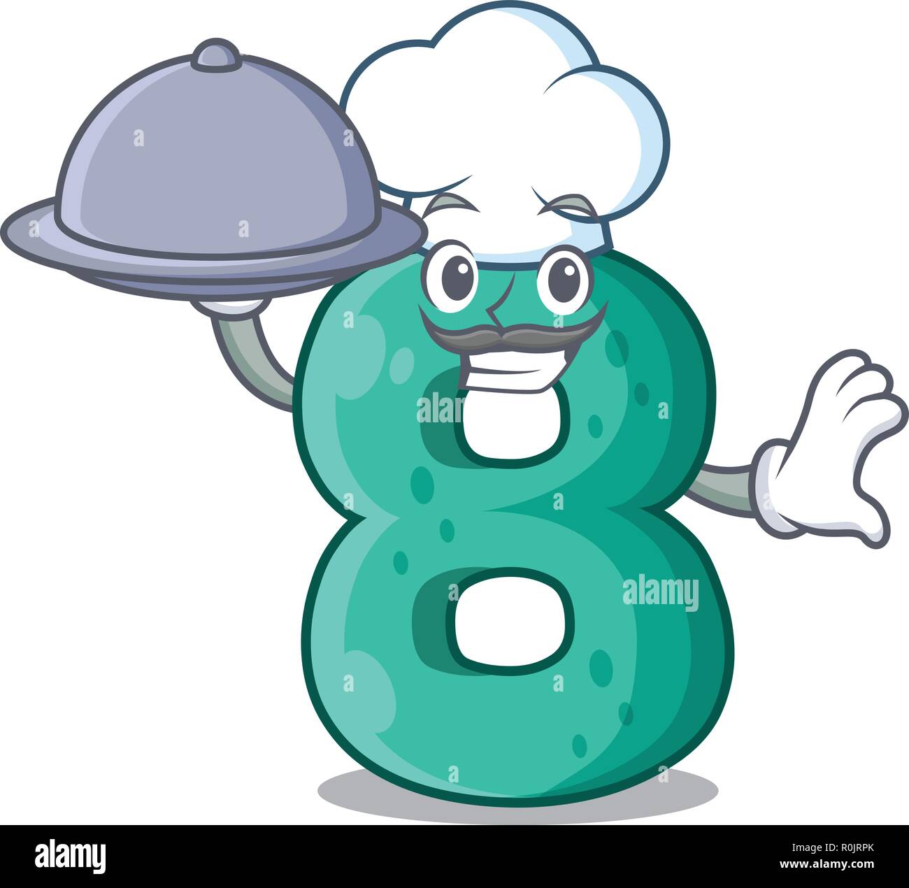 Chef with food number eight made with cartoon shaped Stock Vector Image ...