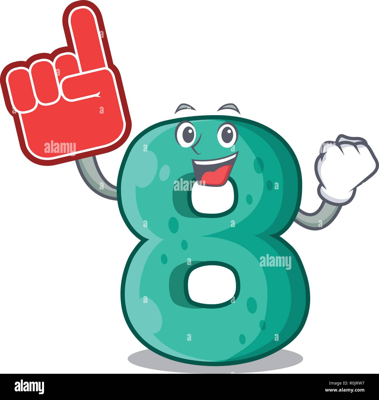 Foam finger number eight volume logo the mascot Stock Vector Image ...