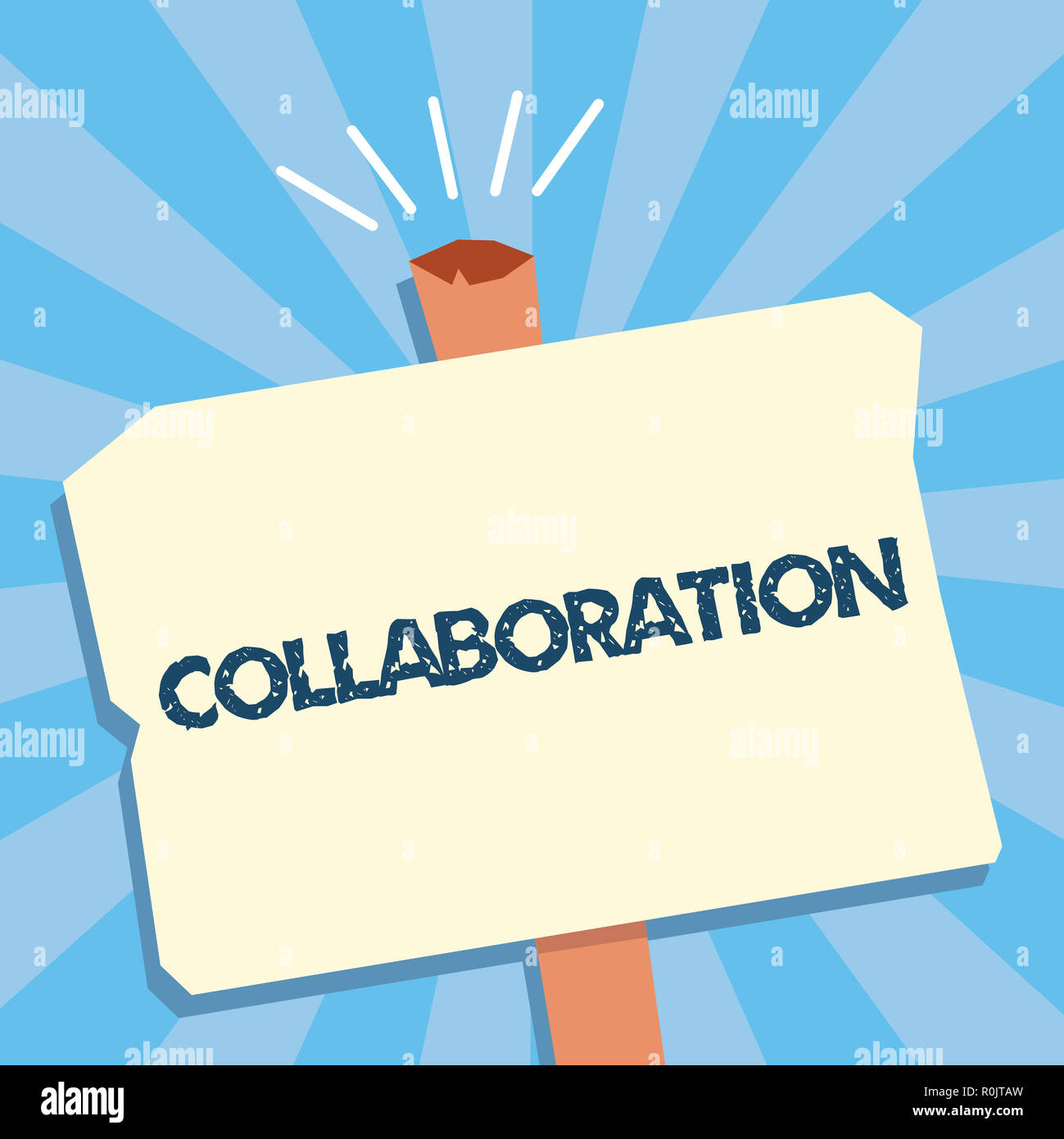 Writing note showing Collaboration. Business photo showcasing Action of ...