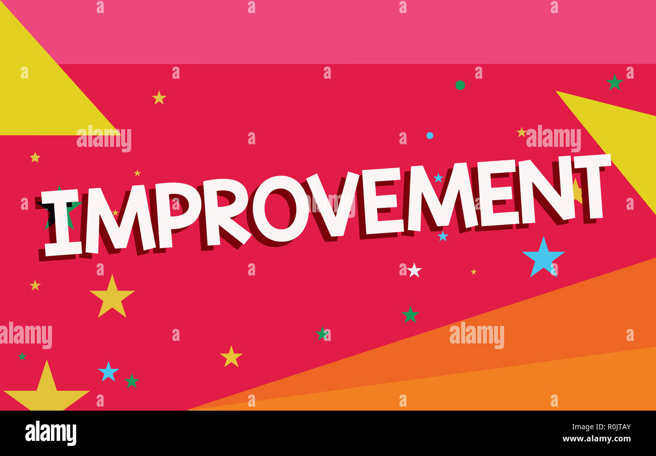 Writing note showing Improvement. Business photo showcasing Make things ...