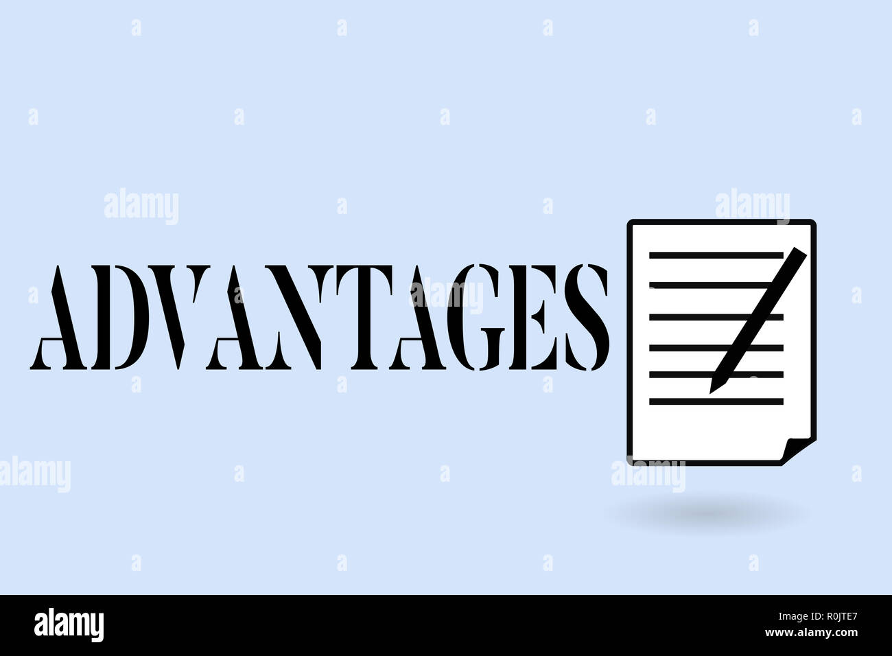 Advantage disadvantage comparison solution concept hi-res stock ...