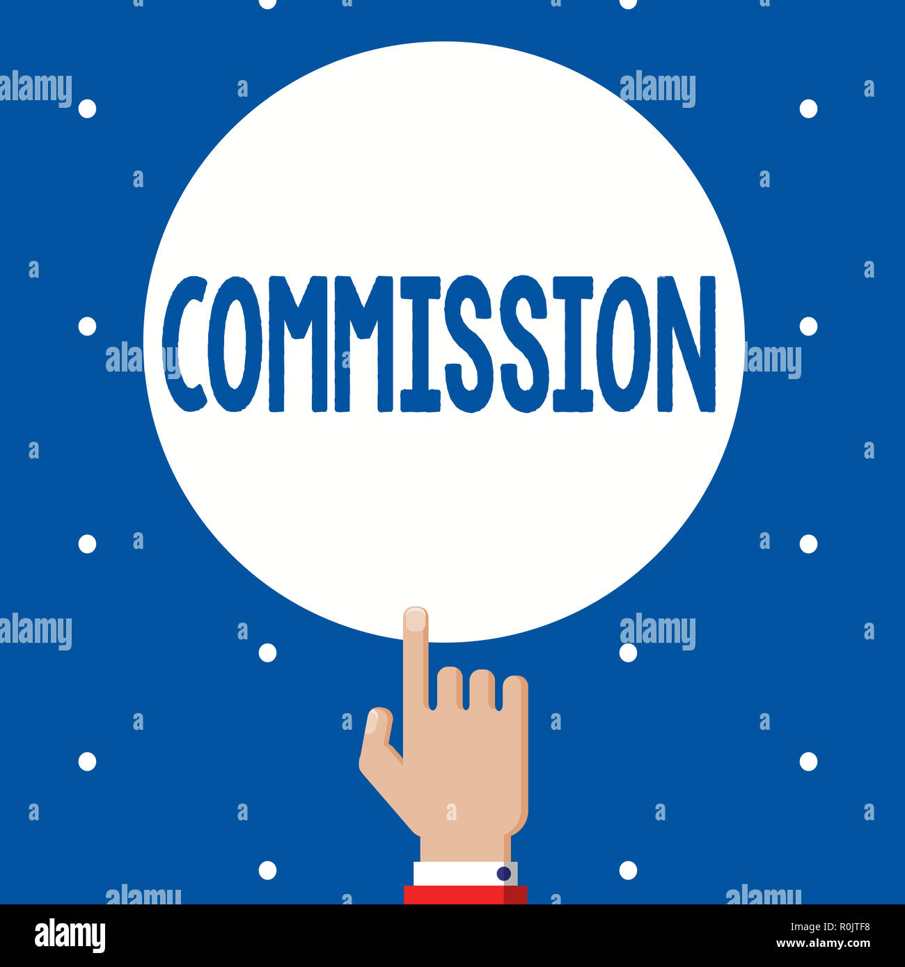 Handwriting text Commission. Concept meaning Instruction comanalysisd ...